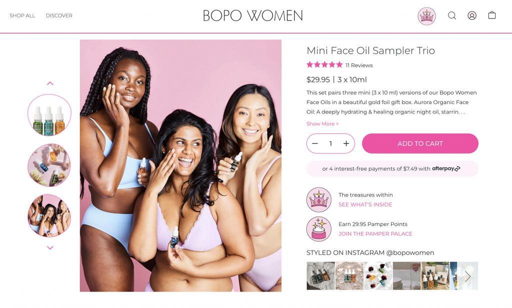 BOPO Women | Shopify beauty website for women