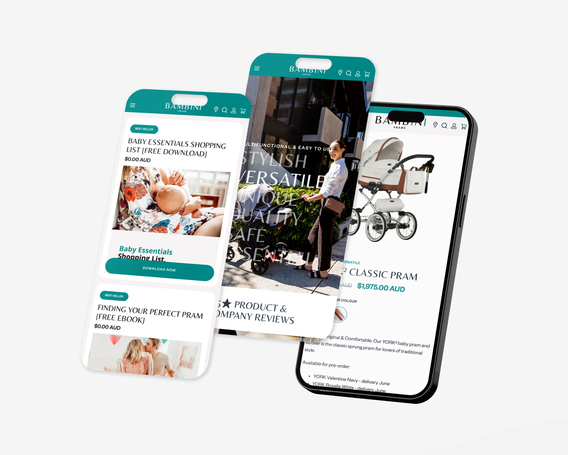 Bambini Prams – Partnered with Alinga to Build Their Website